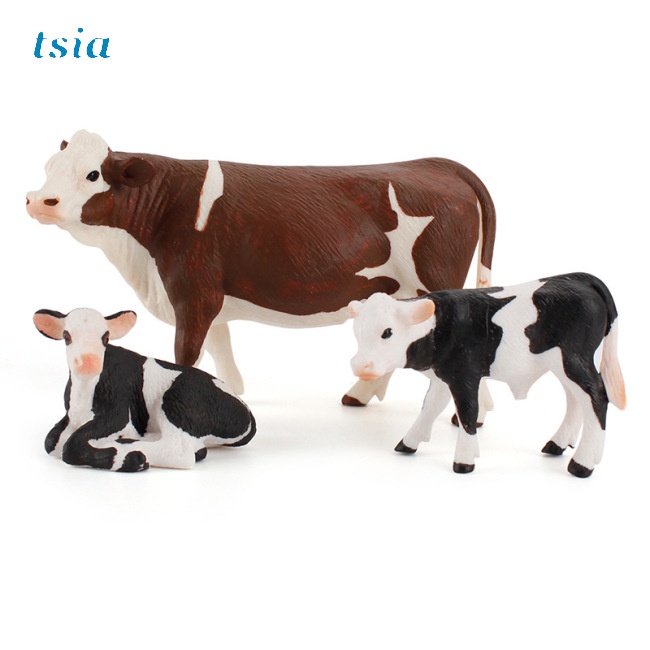 G7 4pcs Realistic Farm Animals Action Figures Simulation Cow Cattle ...