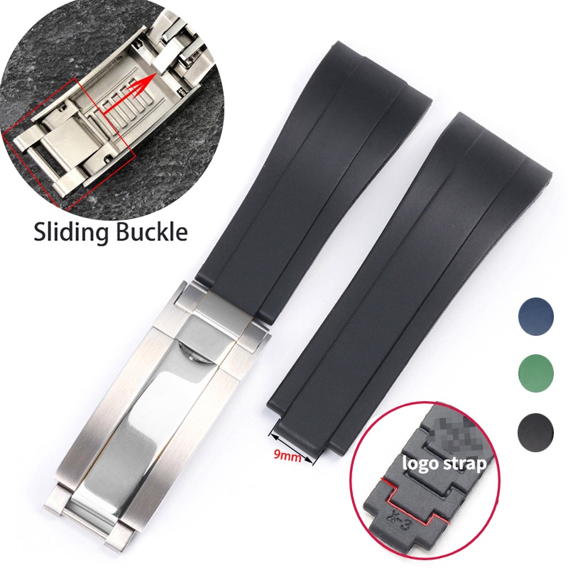 20mm Silicone Watch Band for Rolex GMT Daytona Submariner Diver ...