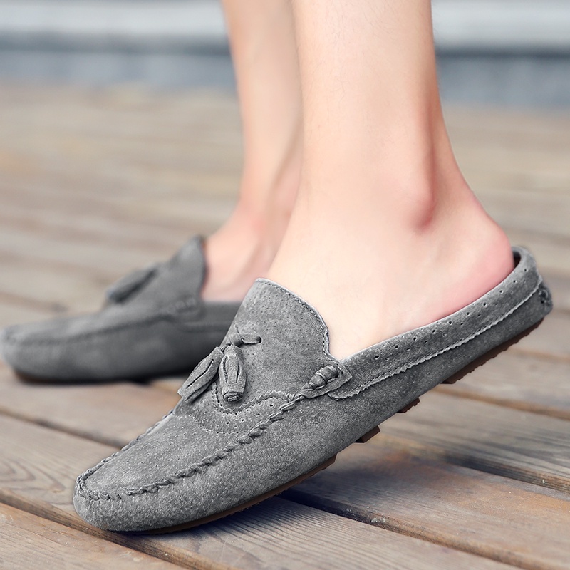 New trendy men's half slippers New men's half slippers breathable ...