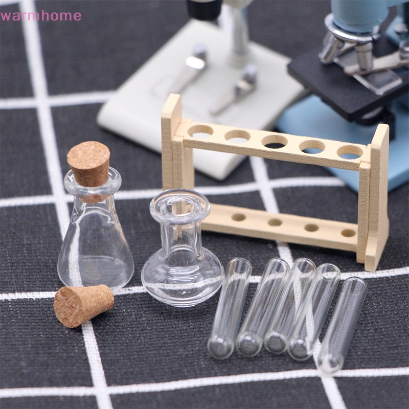 WMPH 1Set 1:12 Dollhouse Miniature Test Tube Measuring Cup with Rack ...