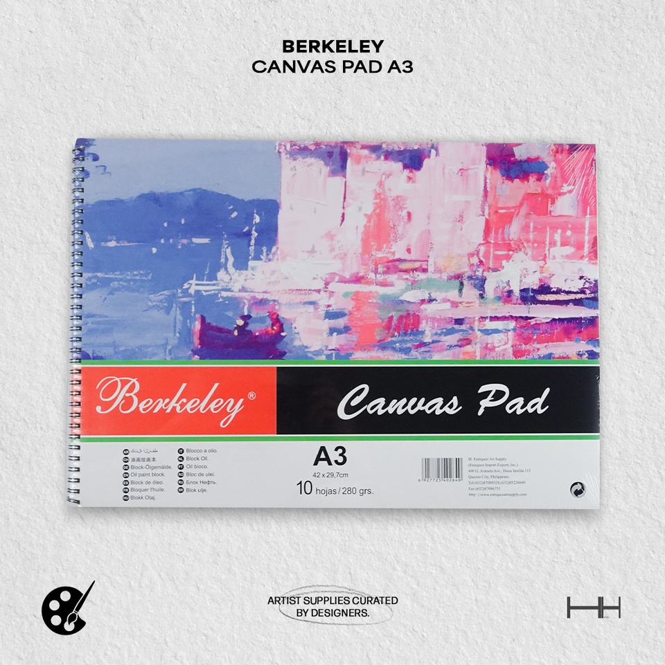 Berkeley Canvas Pad A3, Oil & Acrylic Paint Paper, 10 Sheets , 280gsm ...