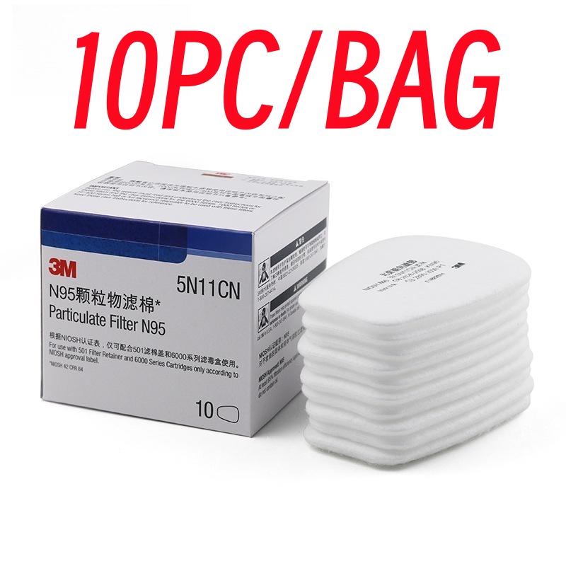 50pcs/5bag 3M 5N11 Filter Cotton Gas Masks Respirator Replacement ...