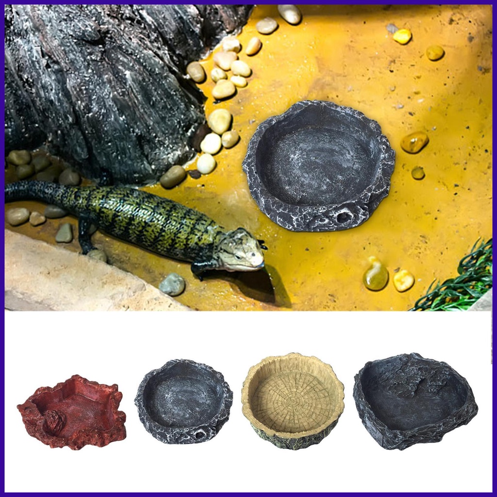 Tortoise Food Dish Resin Pet Reptile Feeding Dish Corner l Water Dish ...