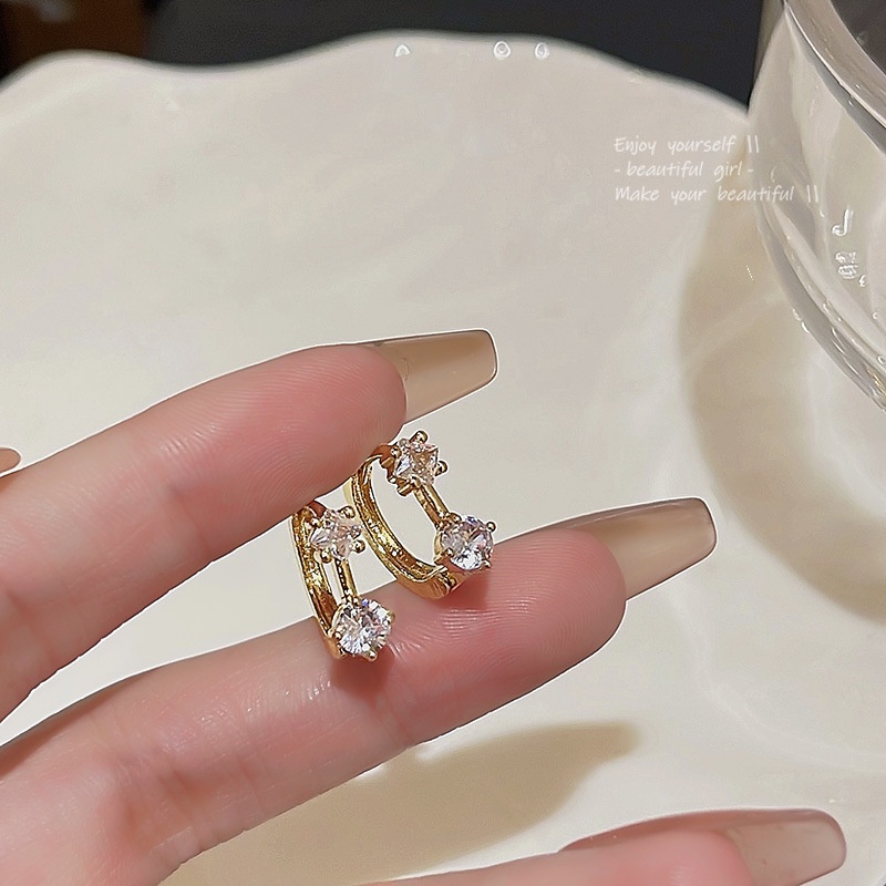 Korea New Design Zircon Earrings for Women Hypoallergenic Hikaw Non ...