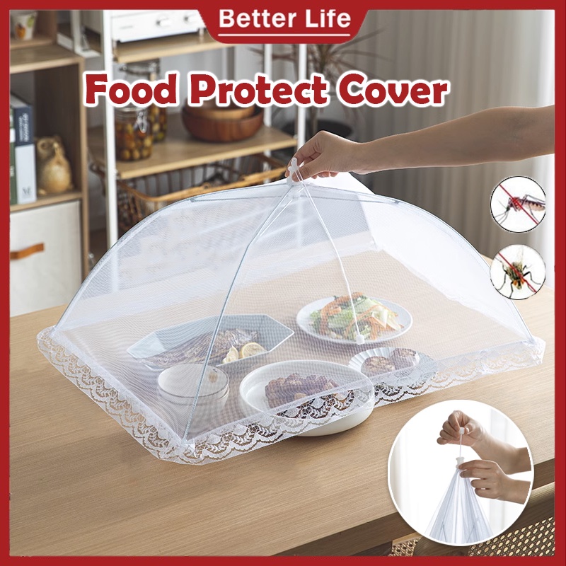 Foldable Mesh Food Protect Cover Washable Picnic Kitchen Mesh Anti Fly ...
