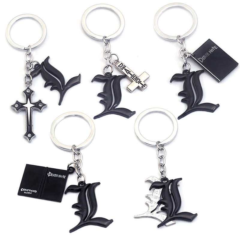 Death Note Keychain L Cross Death Book Keyring Keychains for Men Anime ...
