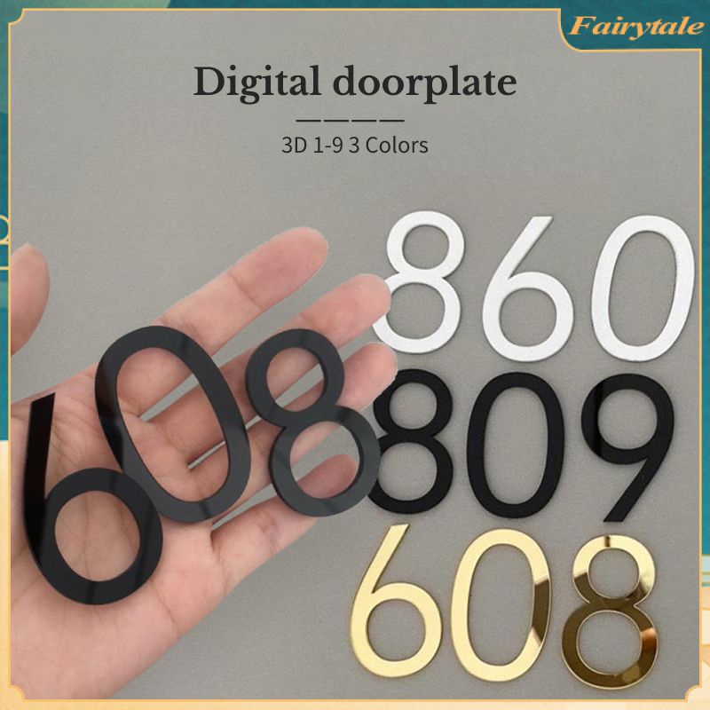 Self-adhesive 3d Numeral Plate Plaque Sign Gate Digits Number Tag Label ...