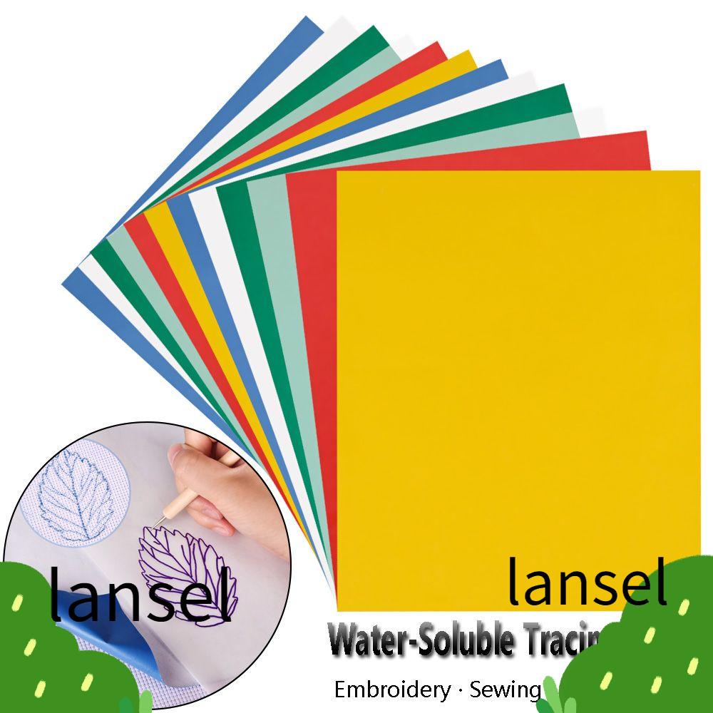 LANSEL 10PCS DIY Carbon Paper One Side Coated Water-Soluble Embroidery ...