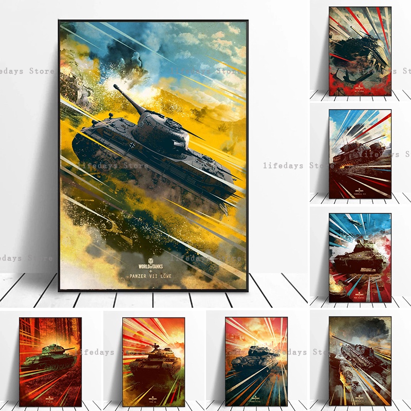 World of Tanks Game Posters Print Canvas Painting Wall Art Pictures for ...