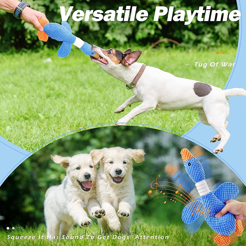 【CDDMPET】Pet Dog Puppy Plush Toy Goose Squeaky Squeaker Stuffed Chew ...