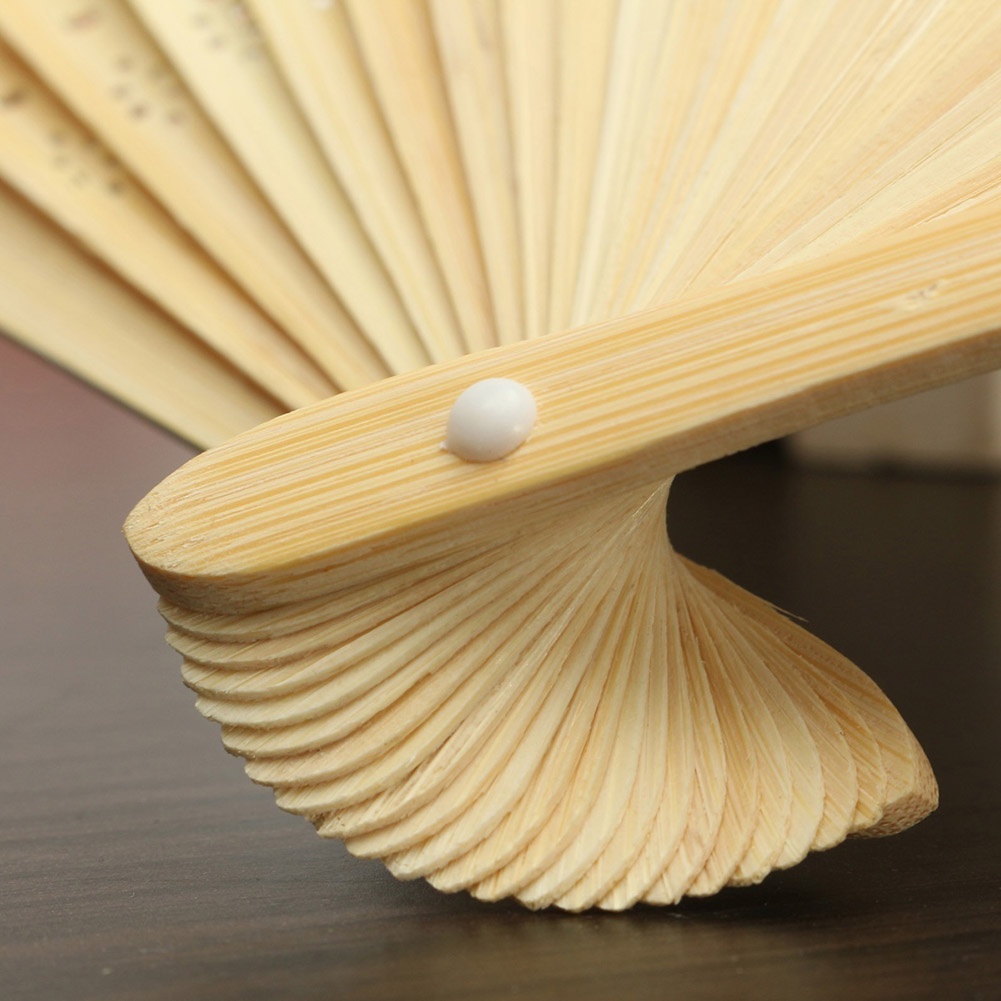 Blank White DIY Paper Bamboo Folding Fan for Hand Practice Calligraphy ...