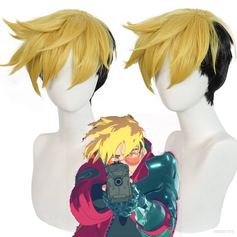 Ellen Trigun Vash Stampede Cosplay Wig Yellow And Black Short Hair