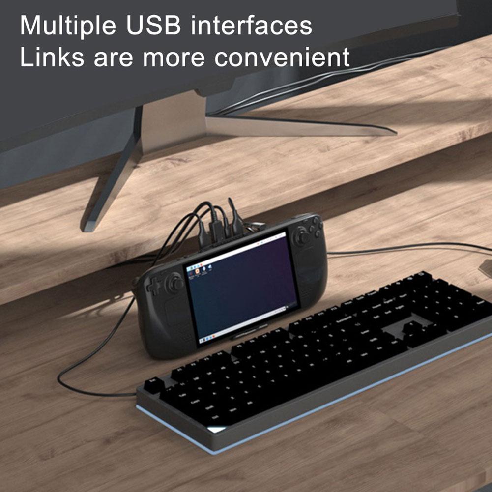 For Steam Deck Game Screen Expansion Dock 5 In 1 Rack Deck Console 4K60 ...
