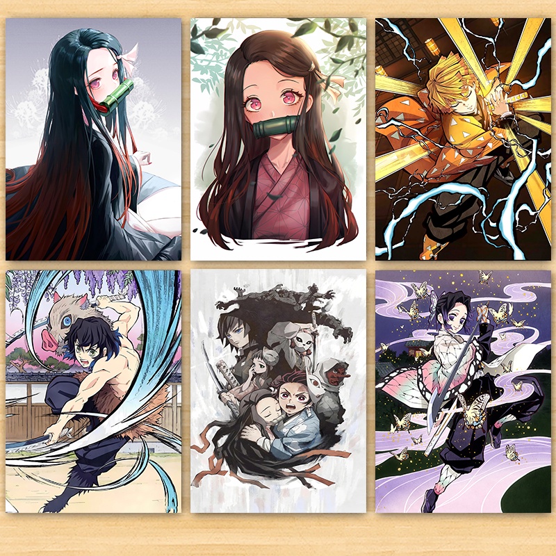 Demon Slayer Poster Anime Canvas Drawing Japanese Manga Wall Art ...