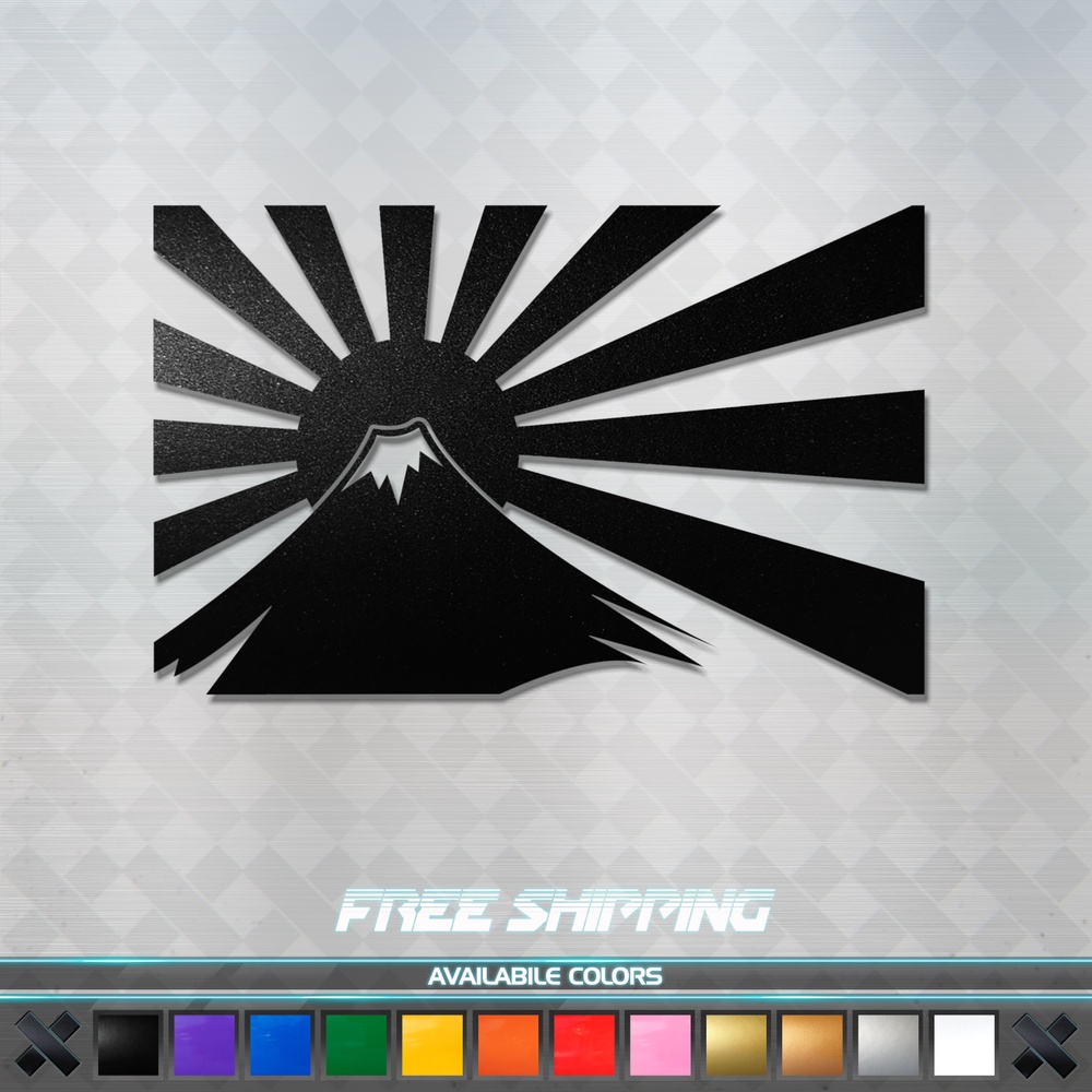 Rising Sun Mt. Fuji Flag Vinyl Decal Sticker - JDM Car Window Racing ...