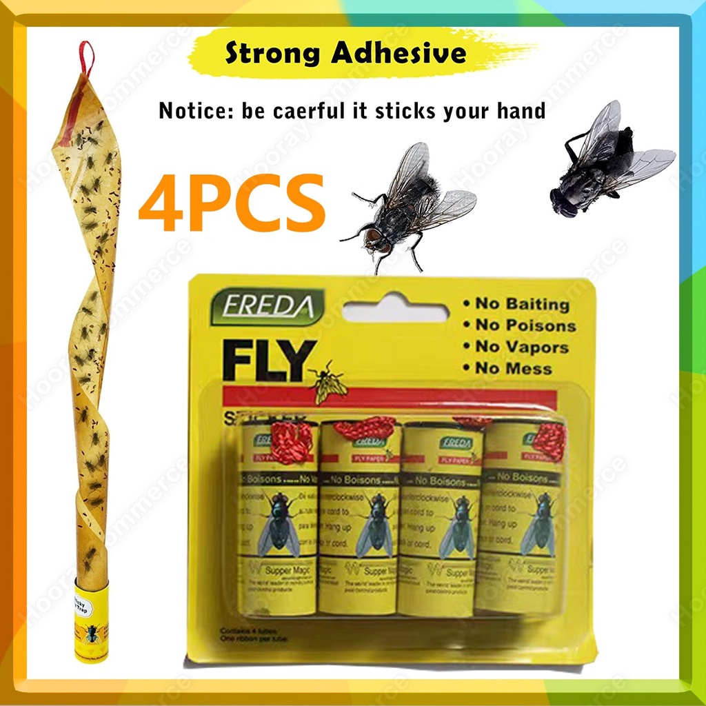 8Rolls Fly Strips, Sticky Fruit Fly Trap Indoor/Outdoor Hanging, Fly ...