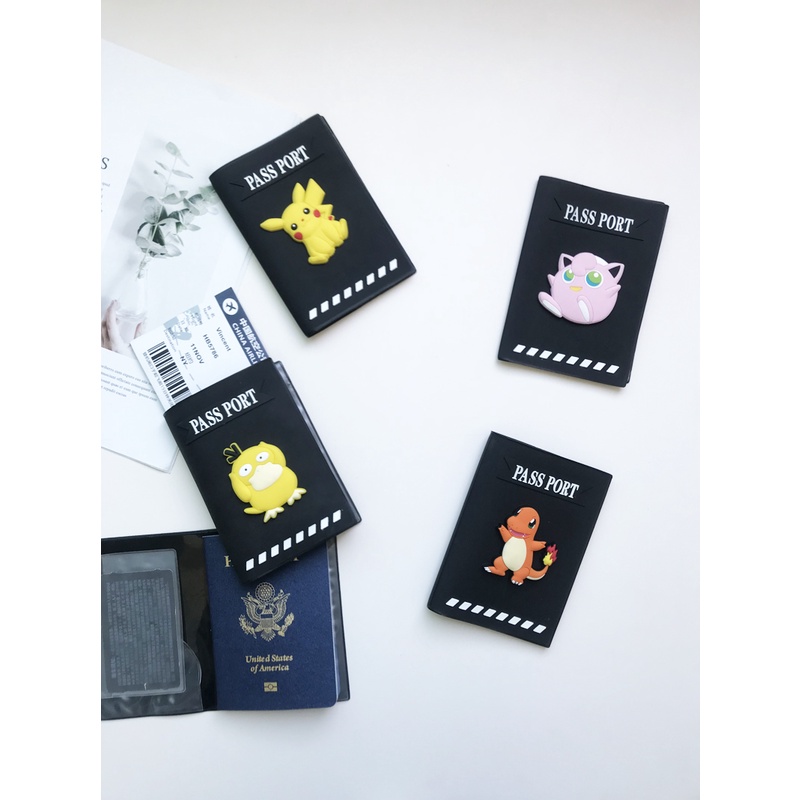 Pikachu Cartoon Passport Protective Case Monkebao Pokemon Passport ...