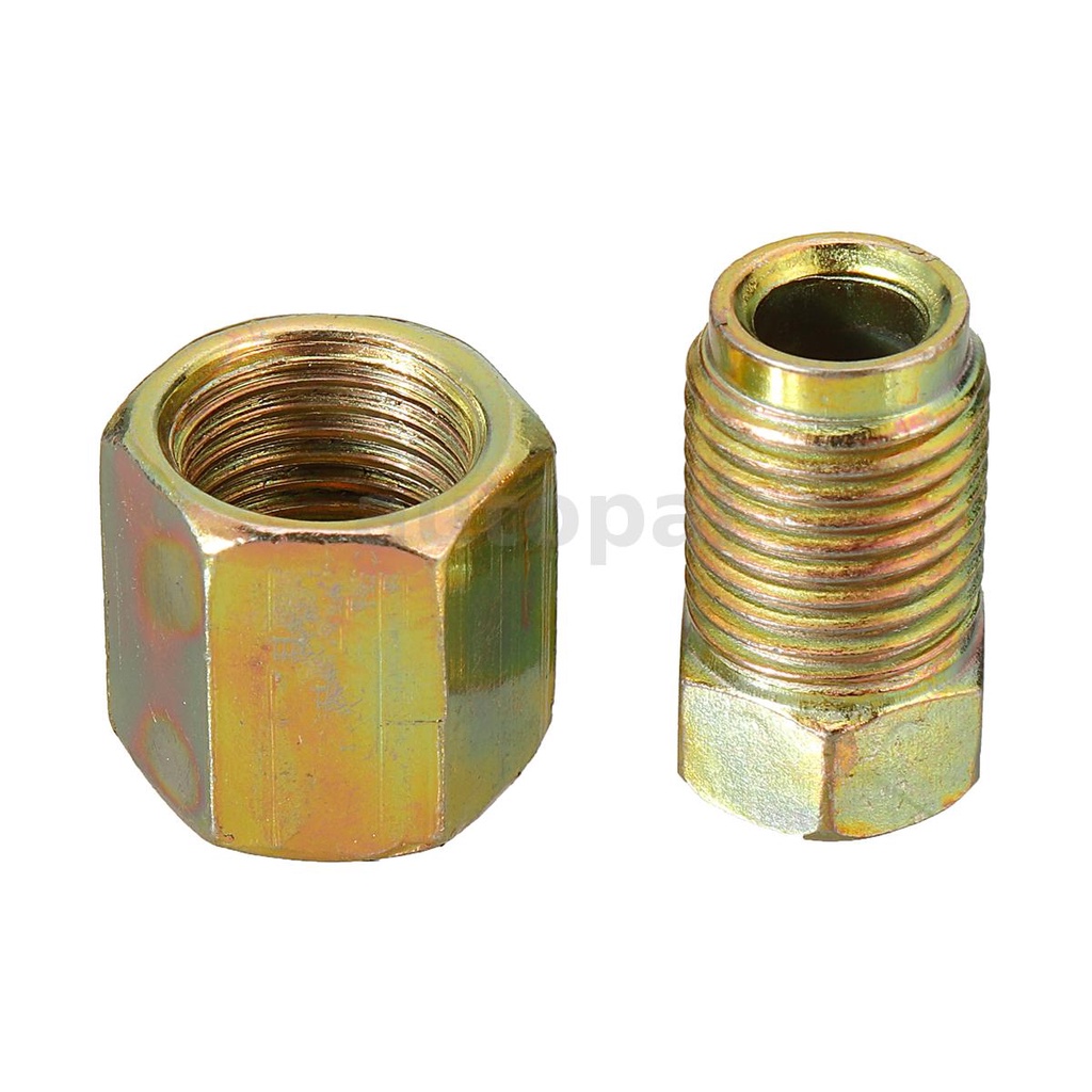 25x Male+25x Female M10 Copper Brake Pipe Fittings Metric Nuts For 3/16 ...