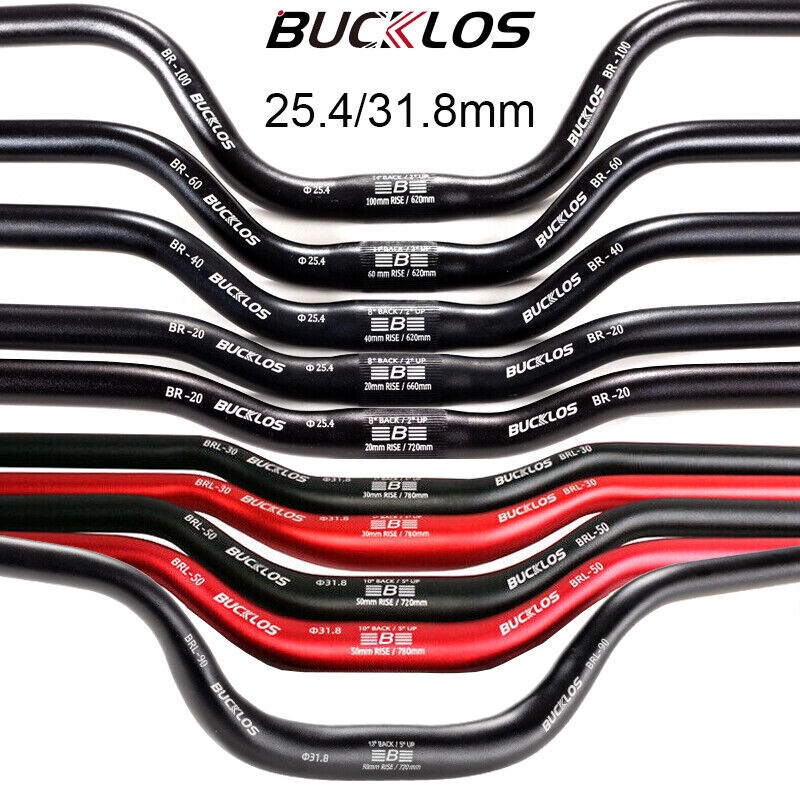 BUCKLOS 31.8mm Handlebar 30/50/90mm Riser Handle Bar Aluminium Alloy ...