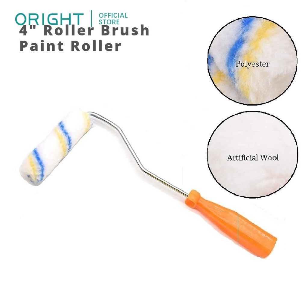 Oright 4" Roller Brush Paint Roller Long Handle Brush Room Wall ...
