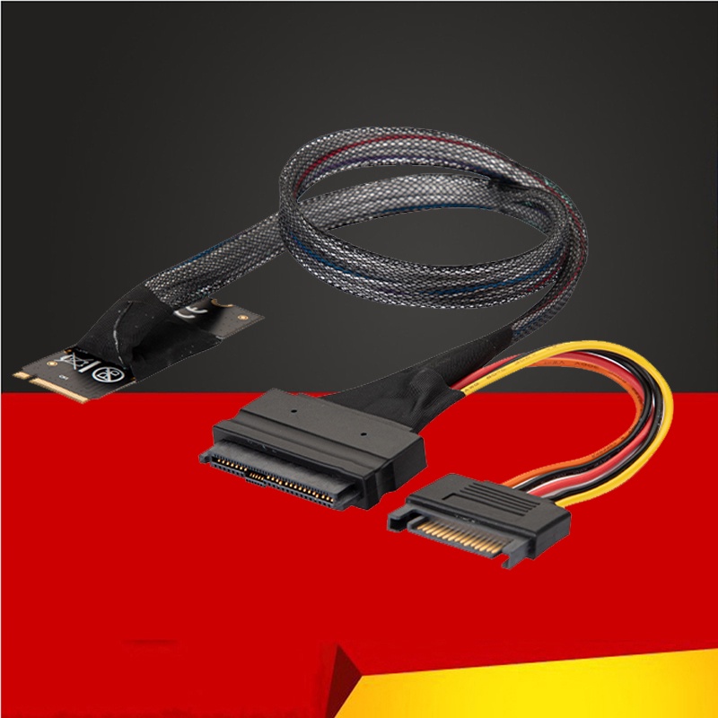 50cm M.2 NVME M Key to SFF-8639 U.2 Cable Adapter with 15Pin SATA Power ...