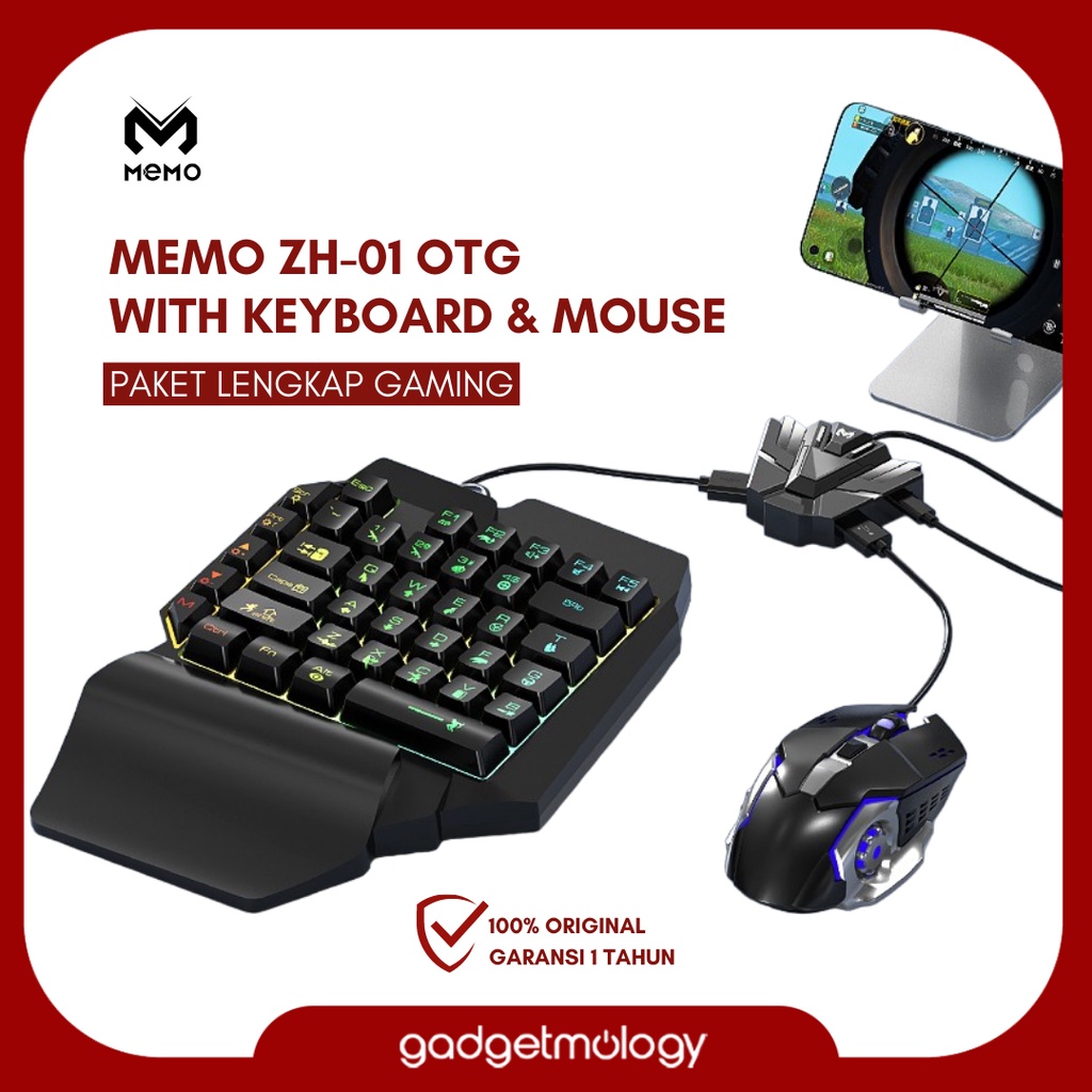 MEMO ZH01 OTG Converter Bundling Keyboard & Gaming Mouse Complete ...