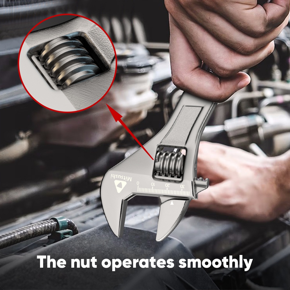 Mitsushi Adjustable Wrench 12 Inch Enlarge Open Monkey Wrench ...