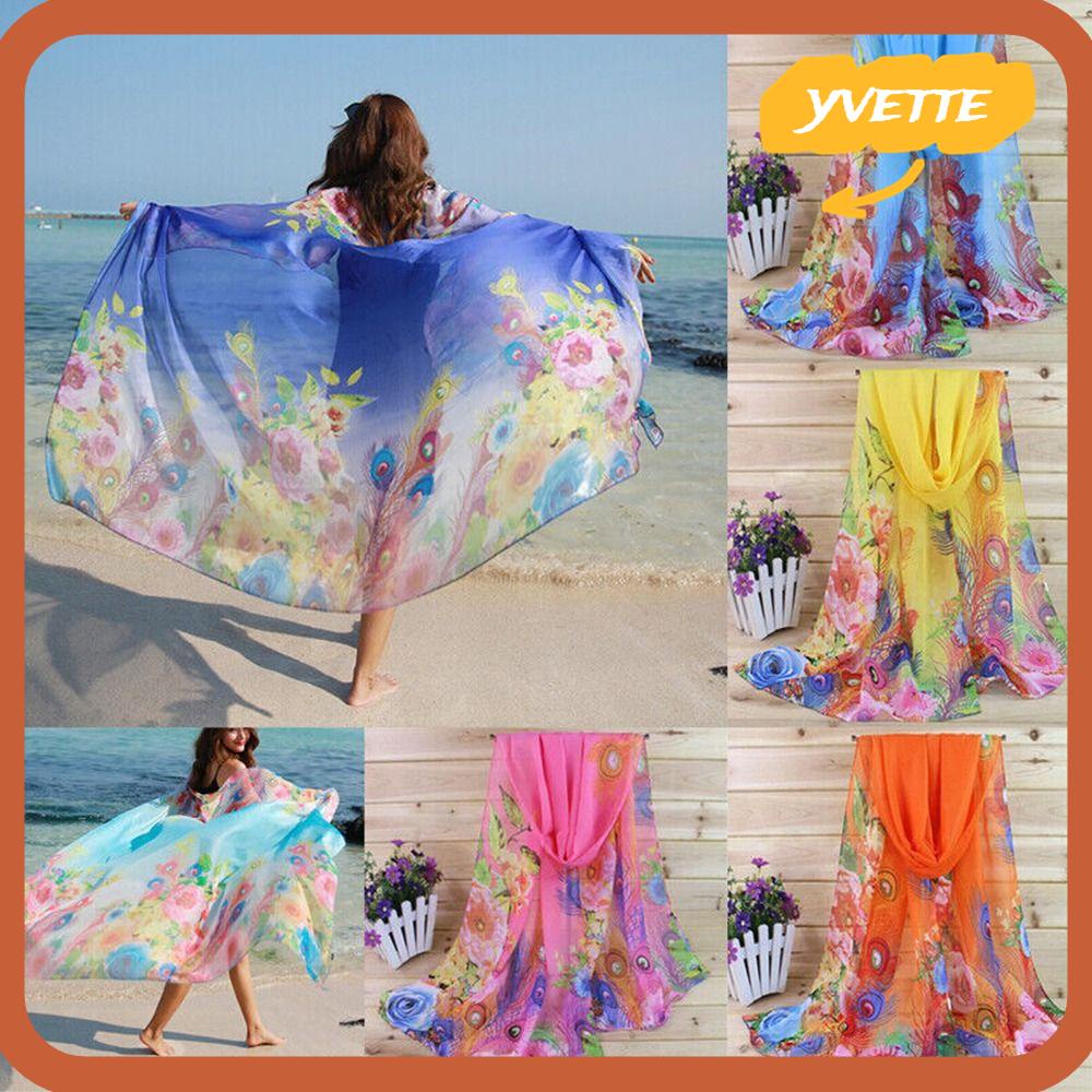 YVE Beach Shawl Seasonal Decoration Hijab Shawl Head Wrap Summer Beach ...