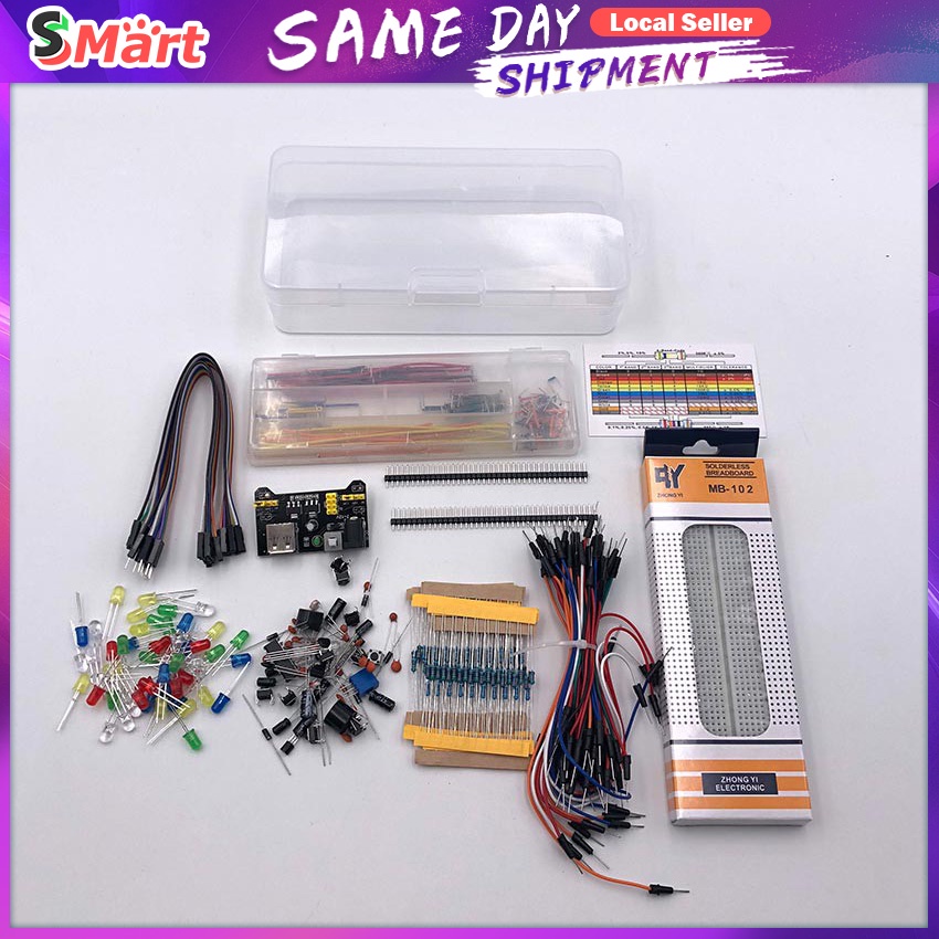 【In Stock】Breadboard Set 830 Electronic Component Basic Starter Kit ...
