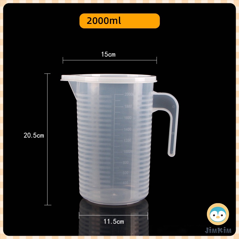 JimKim Clear Plastic Measuring Cup Pitcher Liquid Measure Jug Cup ...