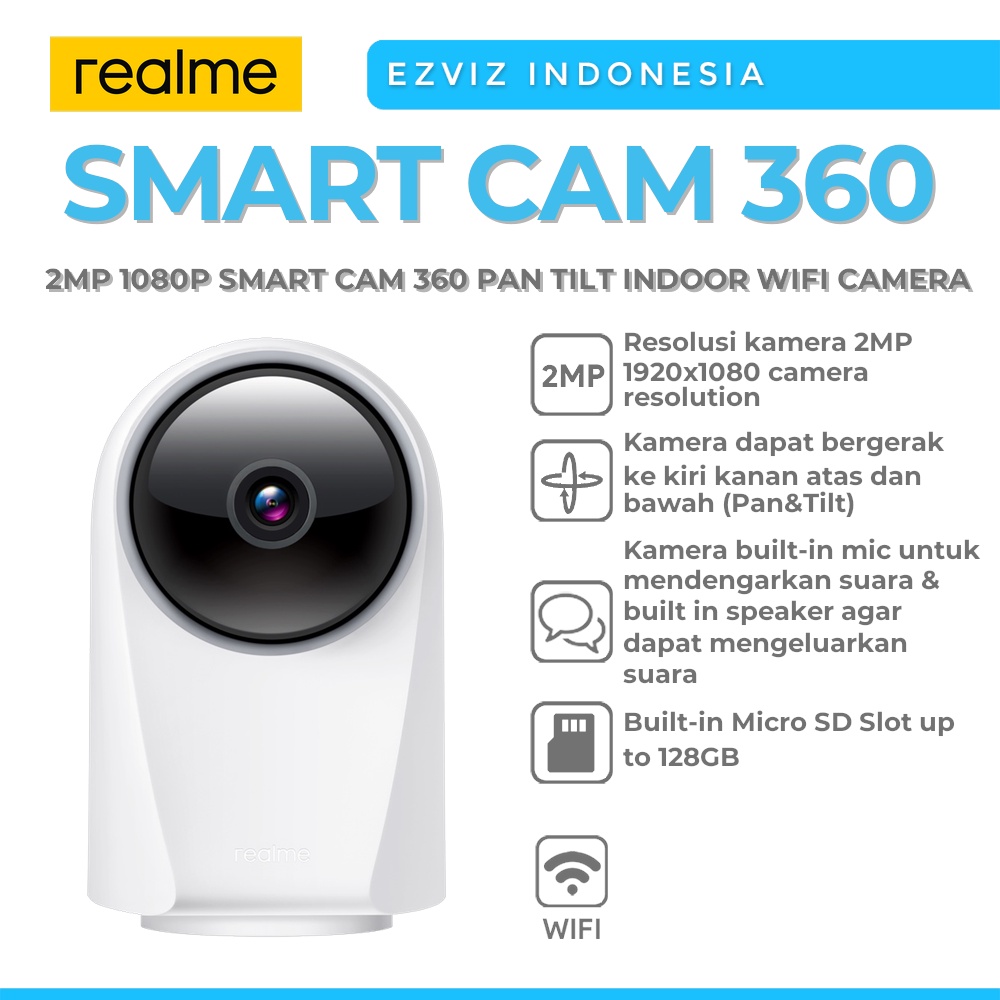 REALME RMH2001 1080P 2MP SMART CAM 360 PAN TILT INDOOR WIFI CAMERA ...