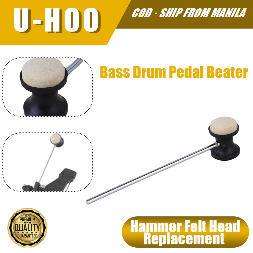 Bass Kick Drum Pedal Beater Hammer with Felt Head Metal Shaft Musical ...