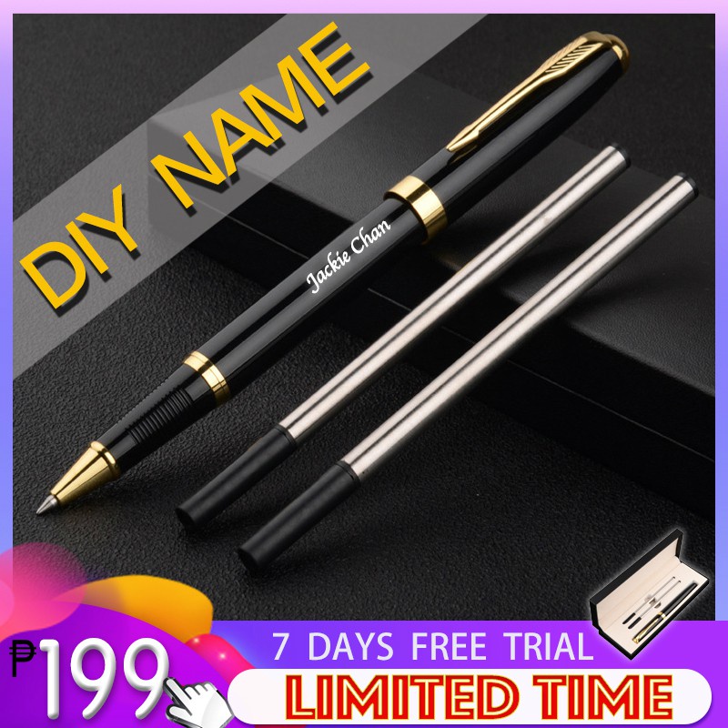 DIY Name LOGO Metal Pen Gift Box Men Women Business Signature Pen with ...