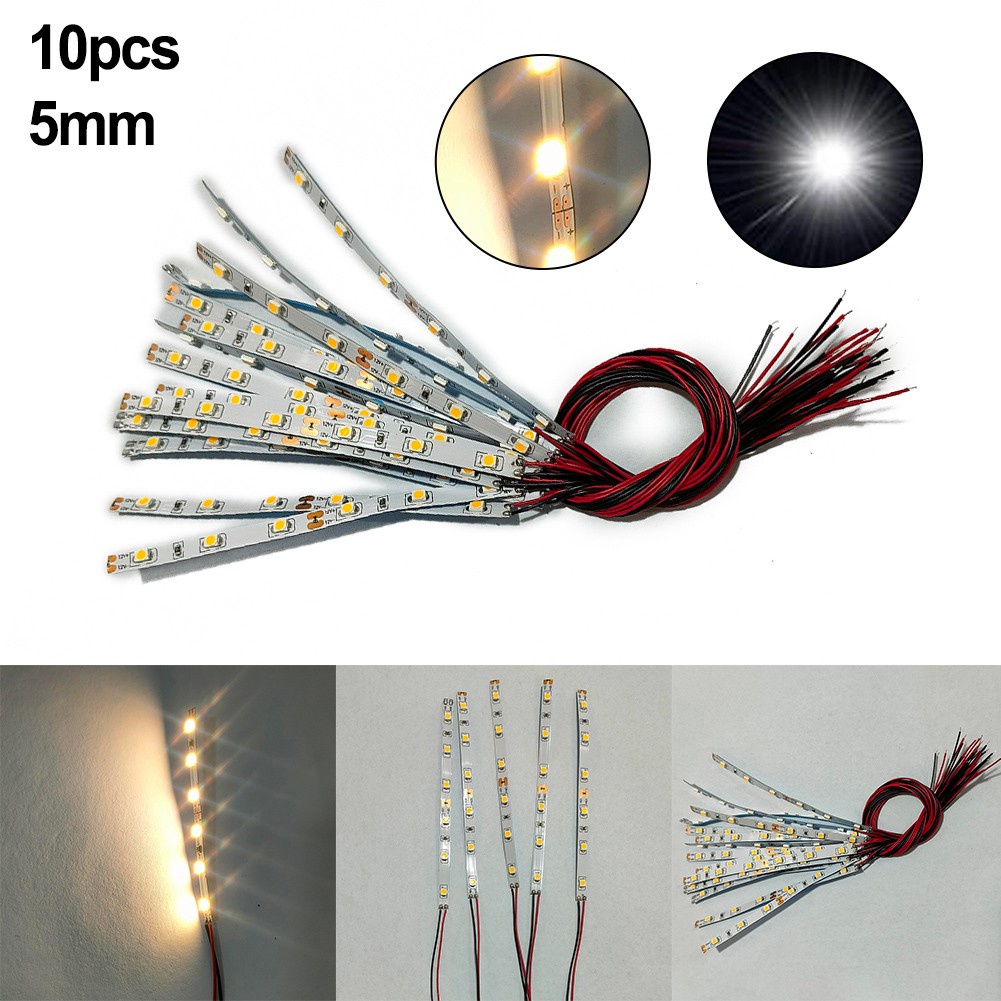 10pcs Pre Wired White Strip 6 Led SMD LED Light Self-adhesive Flexible ...