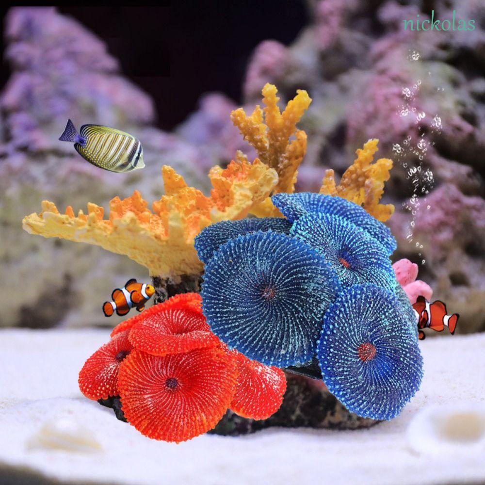 NICKOLAS Artificial Coral Colorful Decorative Lifelike Fake for Fish ...