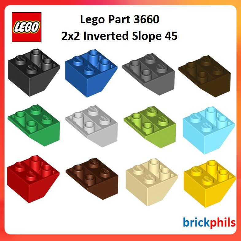 Lego Part 3660 - 2x2 Inverted Slope 45 (5pcs per Lot) | Shopee Philippines