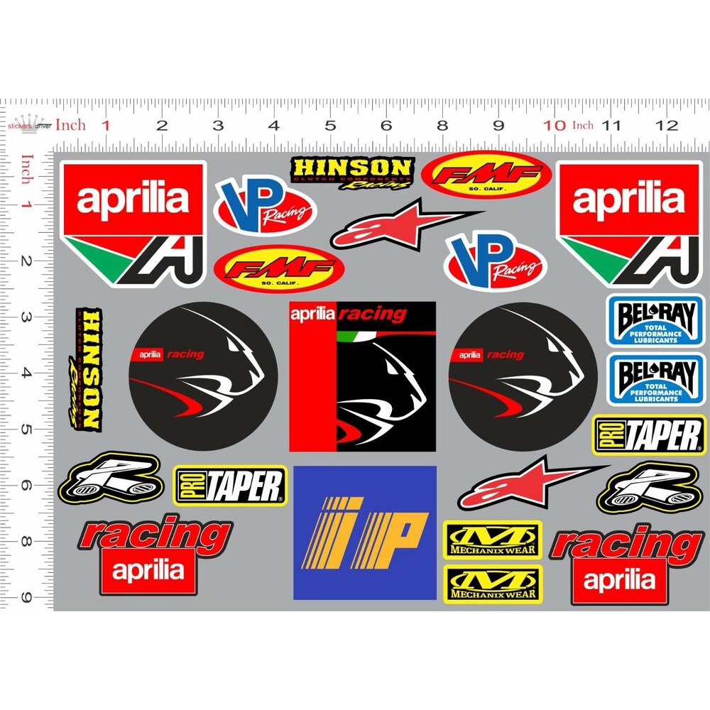 Aprilia Motorcycle Decals Stickers Bike Racing vinyl Decals and sponsor ...