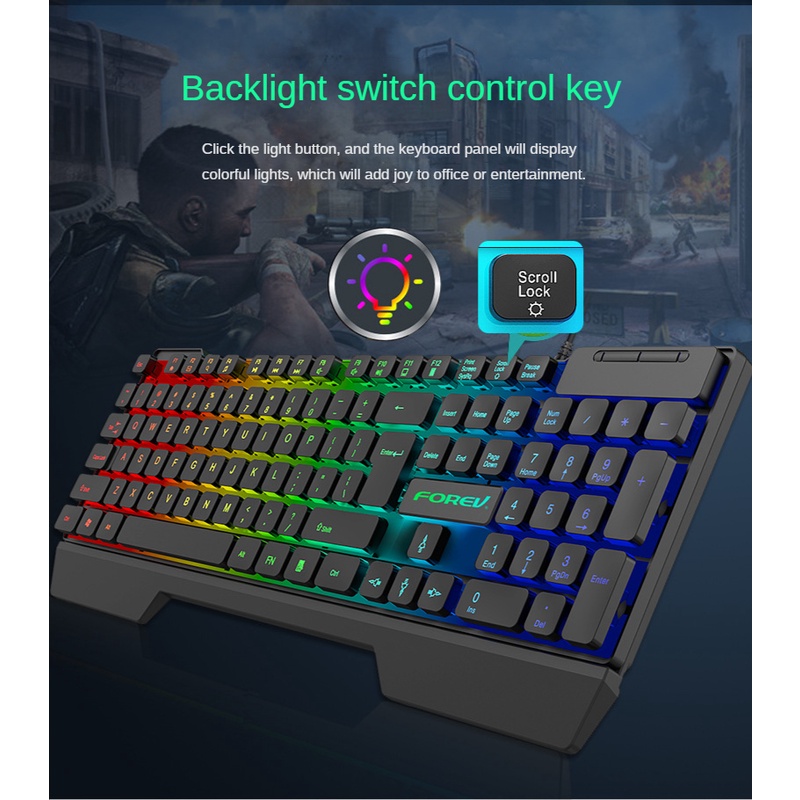 Electronic Game wired keyboard FVQ1S luminous office desktop laptop ...