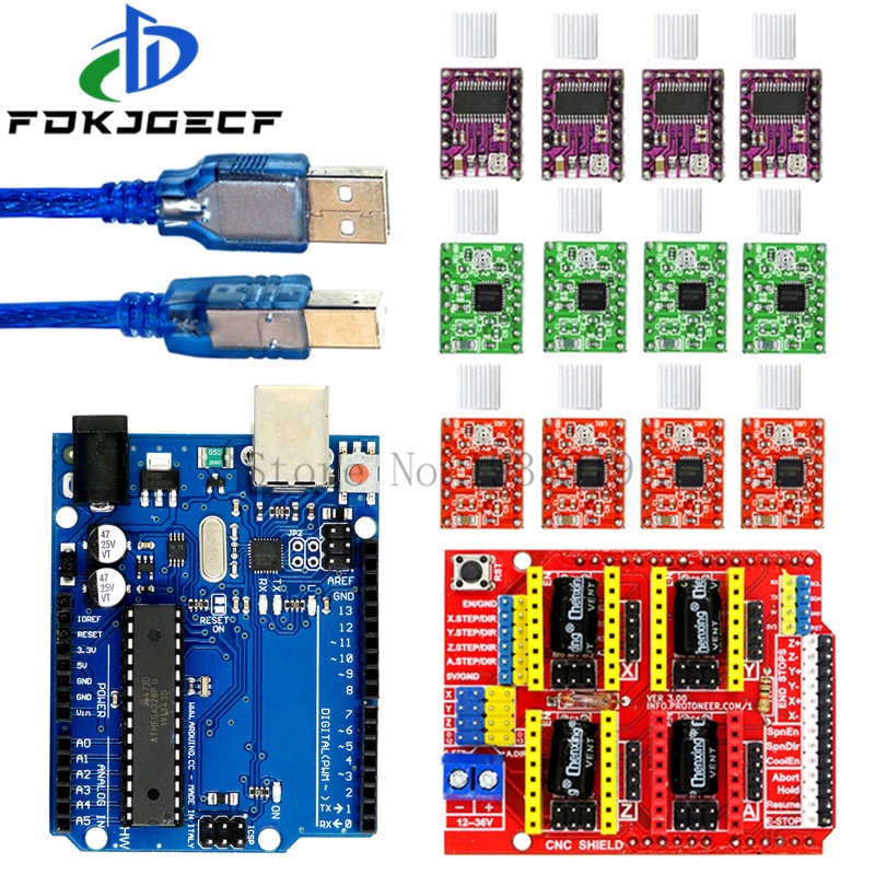 CNC Shield V3 engraving machine 3D Printe+4pcs A4988 / DRV8825 driver ...