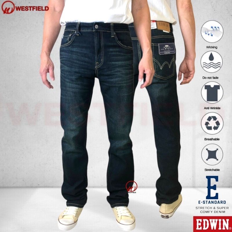 EDWIN E-Standard MEN’S 505 STRETCHABLE STRAIGHT CUT JEANS ( 7505 2121 ...