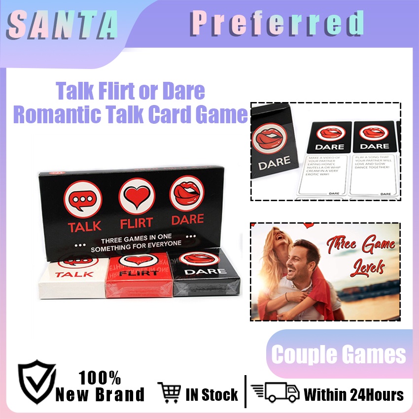Talk Flirt Or Dare Cards Couple Fun Romantic Card Game Date Night Box ...
