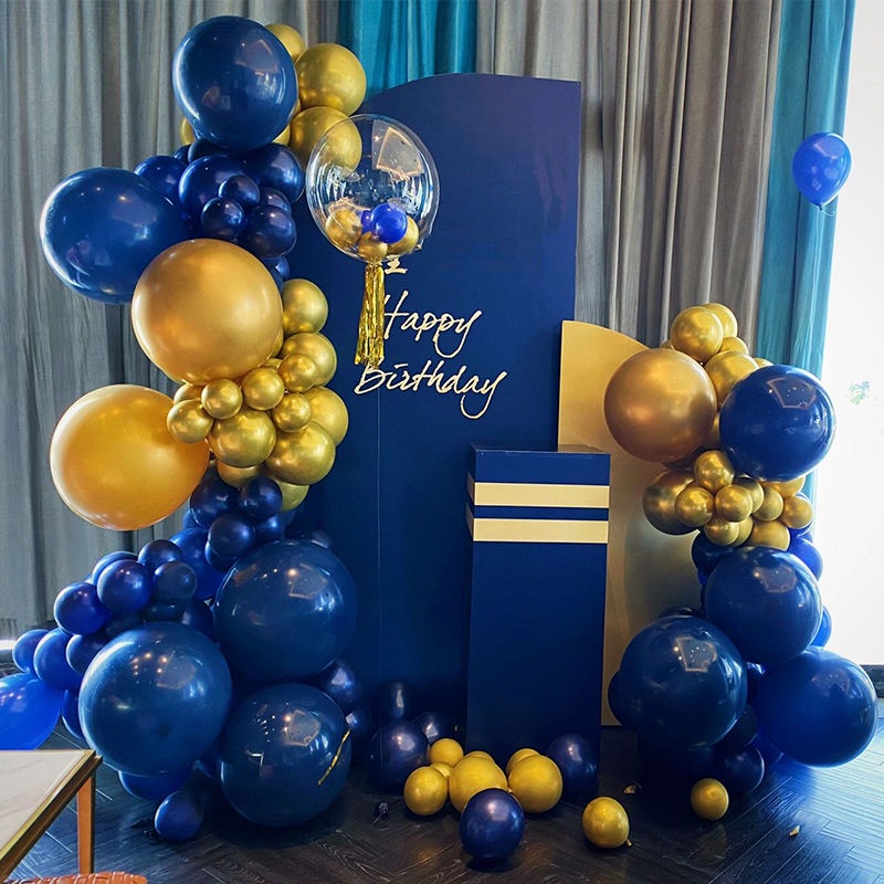 89 Pcs Navy Blue Gold Balloon Set Arch Garlandwedding Happy Birthday ...