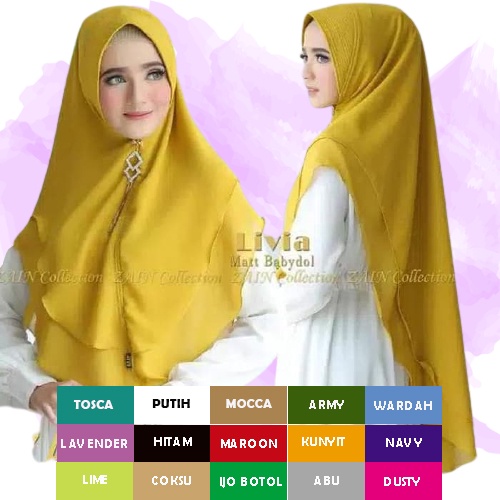 Khimar Livia Simple 2 Layer Oval Chiffon Fine Hijab Instant Hijab Hijab