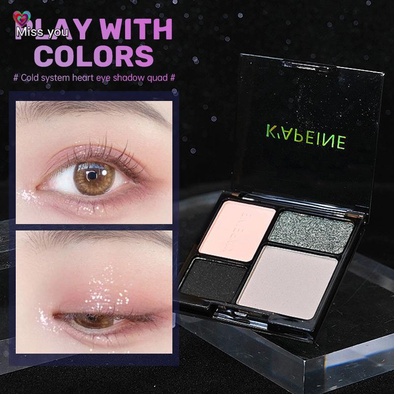 Four Color Matte Eye Shadow Pearly Lustre Punk Eye Shadow Smoky Makeup ...