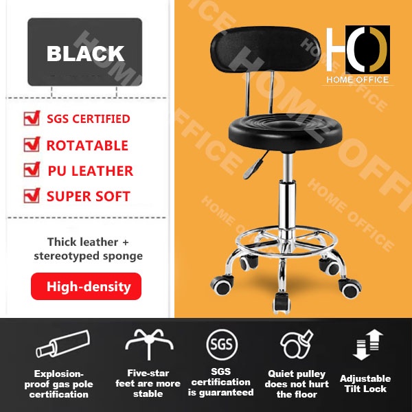 Lifting Bar Bench Chair Household Round Swivel chair Beauty Barber Shop ...