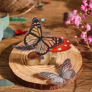 60 Pcs Nature Themed Transparent Stickers Flora Plants Decorative ...
