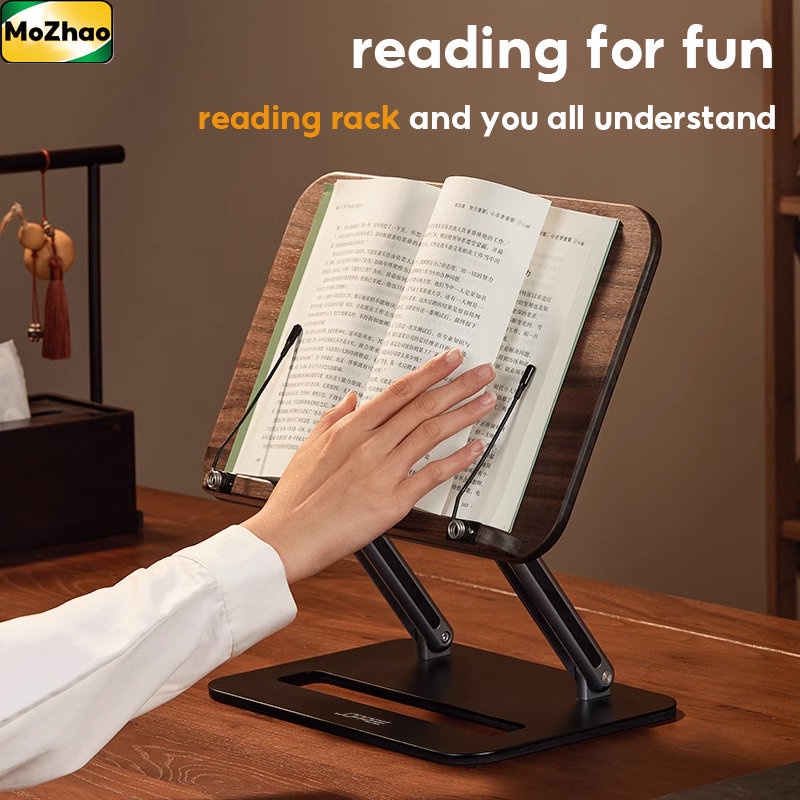 MoZhao Book Stands Reading Bracket Solid Wood Desktop Lifting Reading ...