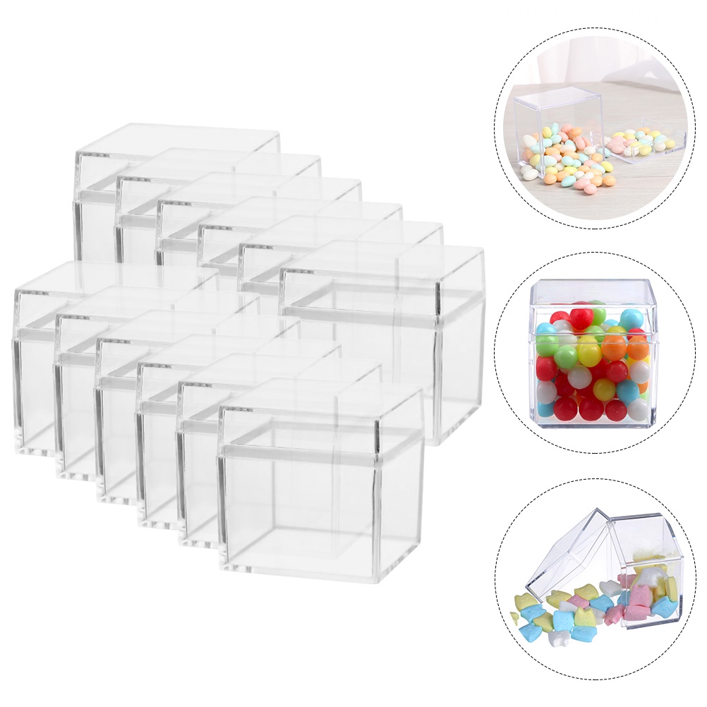 12 Pcs Candy Container Small Display Case Clear Glass Vases for Flowers ...