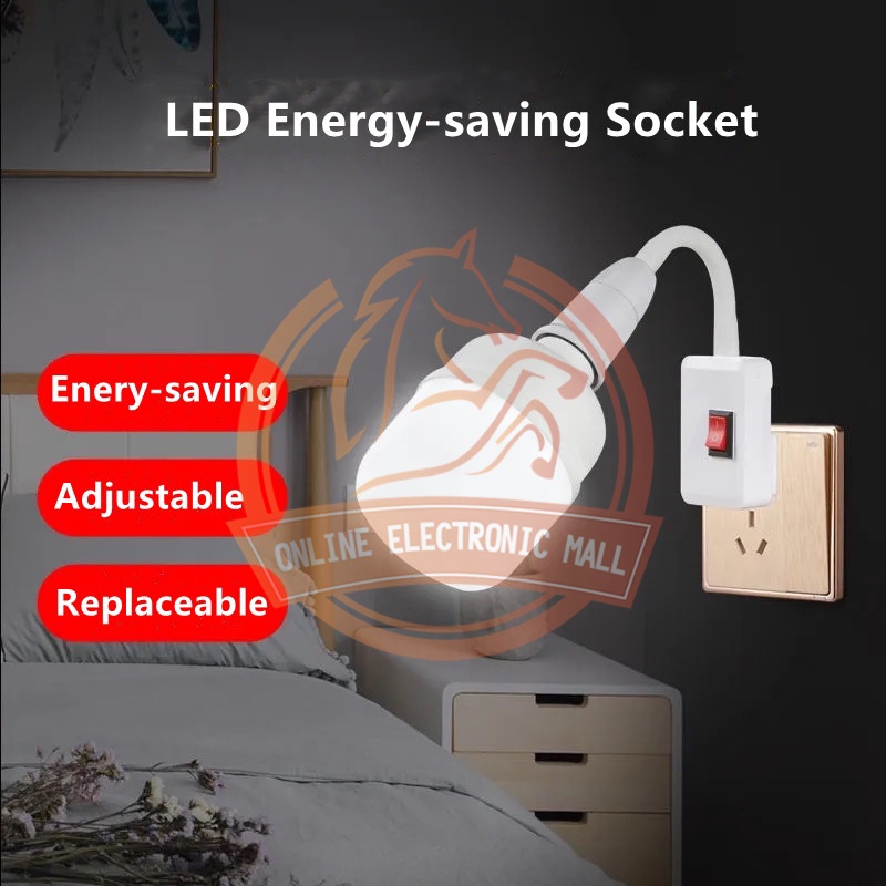 BZ E27 Bulb Plug Socket Screw with Switch Extended Universal Lamp ...