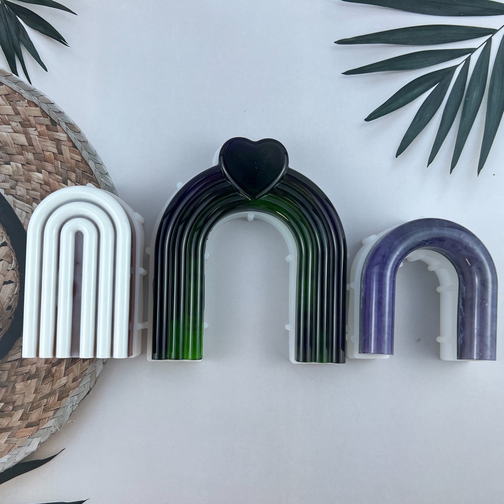 Arched Heart Gypsum Silicone Mold Background Ornament Mould Rainbow ...
